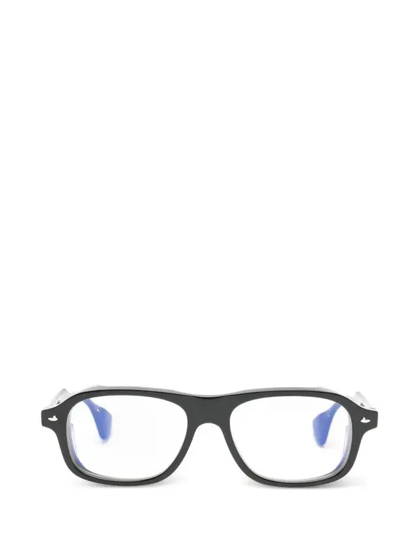 SESTINI EYEWEAR Shiny Ventitre Rectangle-frame Glasses - Black