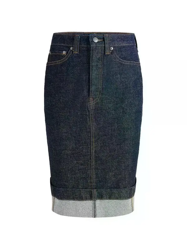 Khaite Kendra Denim Pencil Skirt - Blue