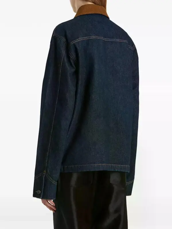 Khaite Wyatt Corduroy-collar Denim Jacket