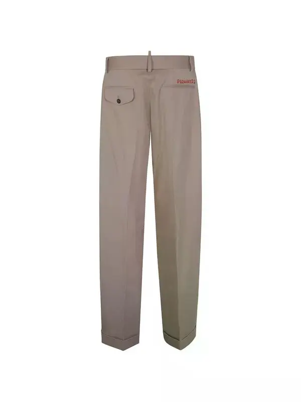 Dsquared2 Cuffed Pleated Trousers - Neutrals