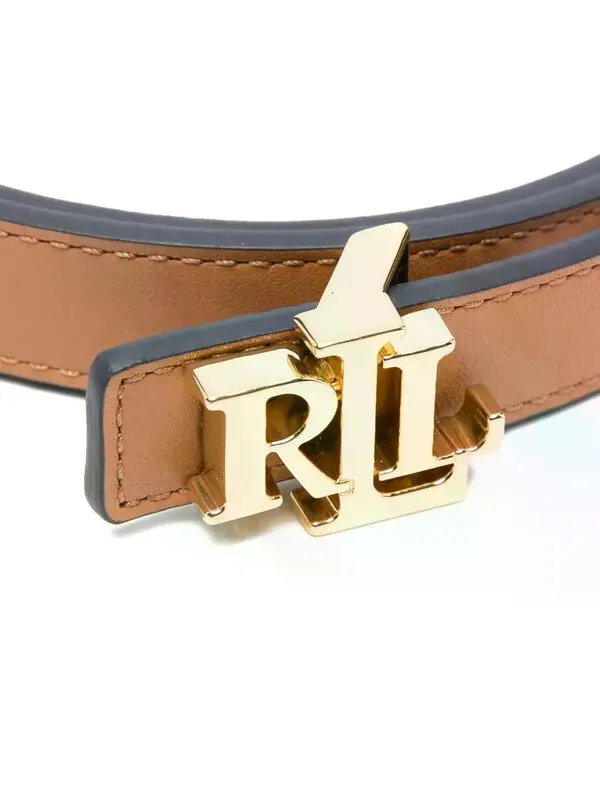 Ralph Lauren Skinny Belt With Logo Buckle - Brown