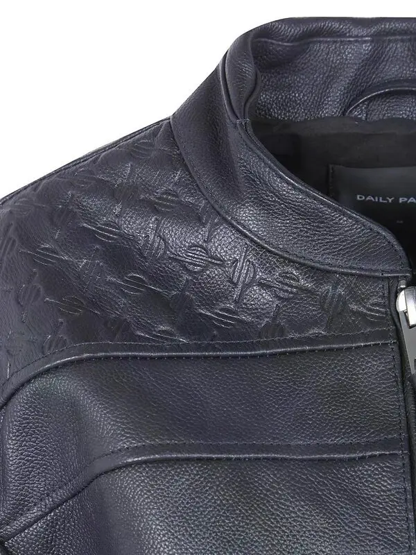 DAILY PAPER Patterned Leather Jacket
