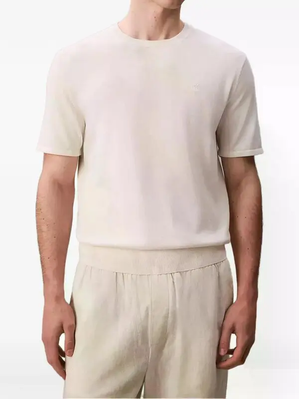 Calvin Klein Pima Knitted Crew Neck Sweater - Neutrals