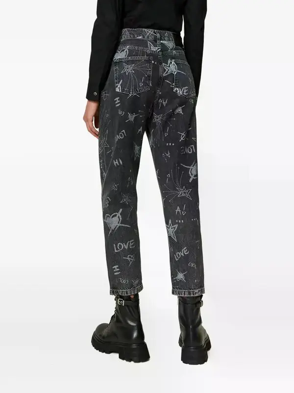 TWINSET Graffiti Print Straight-leg Jeans