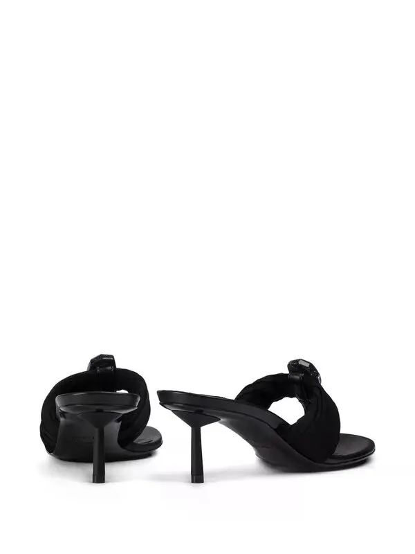 LE SILLA Embellished Pleated Sandals - Black