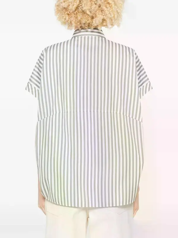 Brunello Cucinelli Striped Button-fastening Polo Top