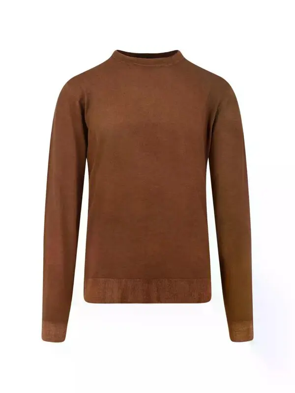 Corneliani Crew Neck Ribbed Sweater - Brown