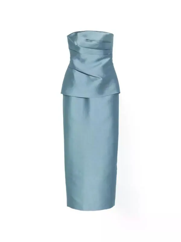 Solace London Lucille Strapless Maxi Dress - Blue