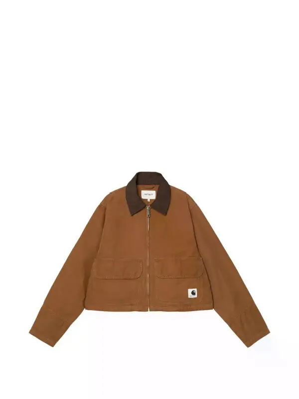 Carhartt Work In Progress Cropped Corduroy Collar Jacket - Brown
