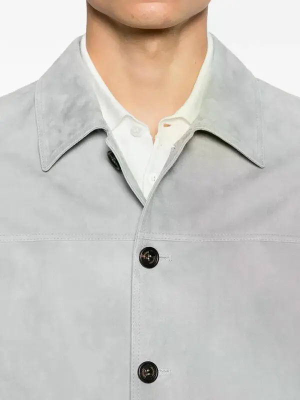 Eleventy Buttoned Suede Jacket