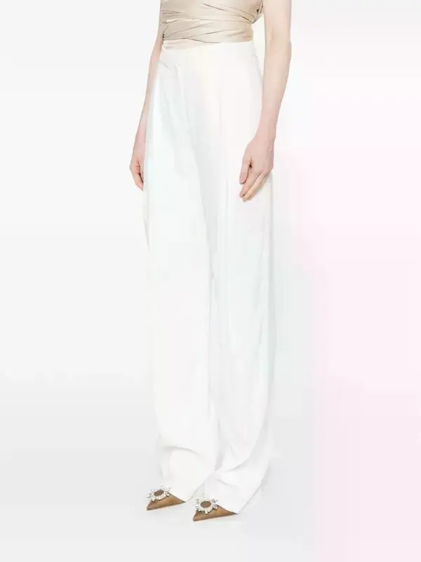 Elisabetta Franchi Pleated Trousers - White