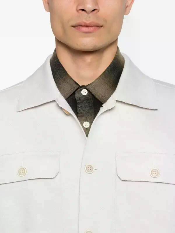 Eleventy Buttoned Shirt Jacket - Grey