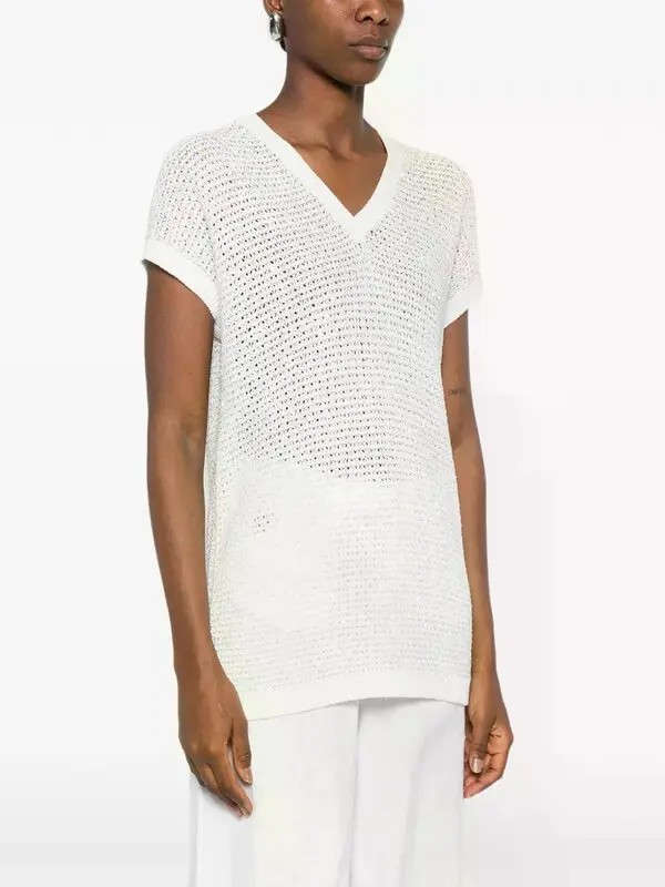 Fabiana Filippi Open Knit Sequin T-shirt