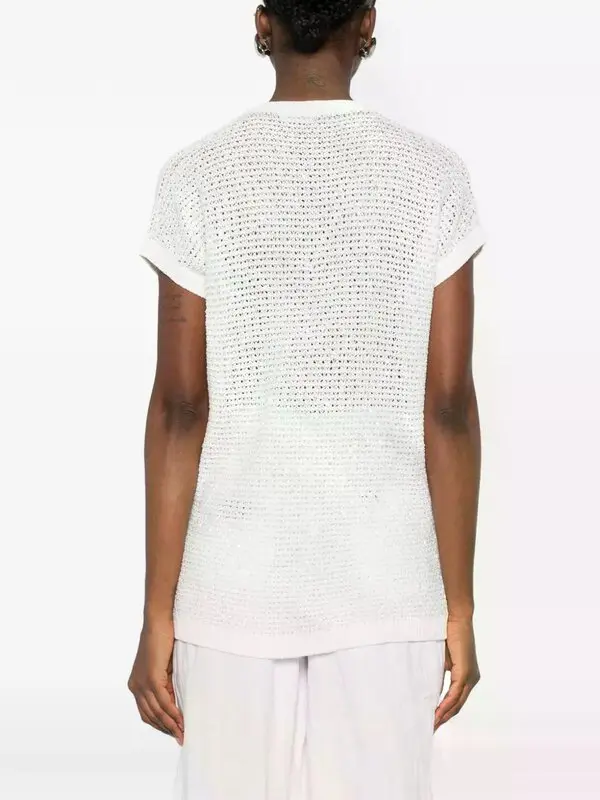 Fabiana Filippi Open Knit Sequin T-shirt