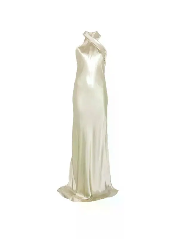 Galvan Halterneck Maxi Dress - Neutrals