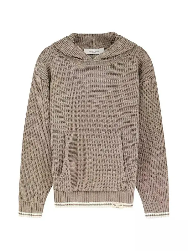 GOLDEN GOOSE Logo Embroidered Hoodie - Brown