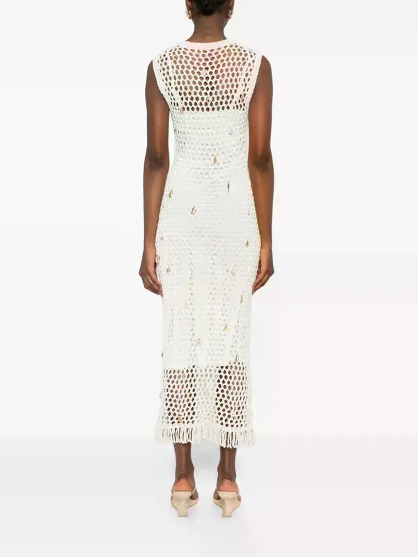 Simkhai Knit Midi Dress With Fringed Hem