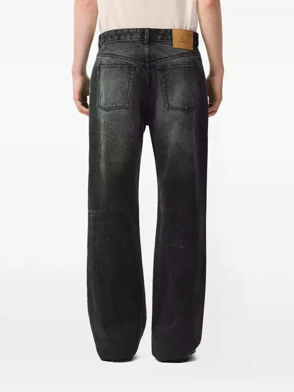 AMI Paris Large Fit Black Denim Jeans