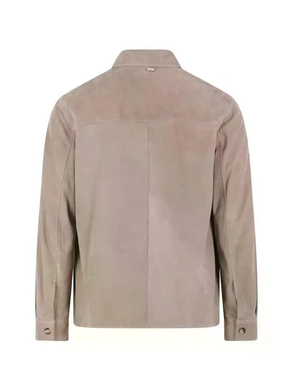 Agnona Patch-pockets Shirt Leather Jacket