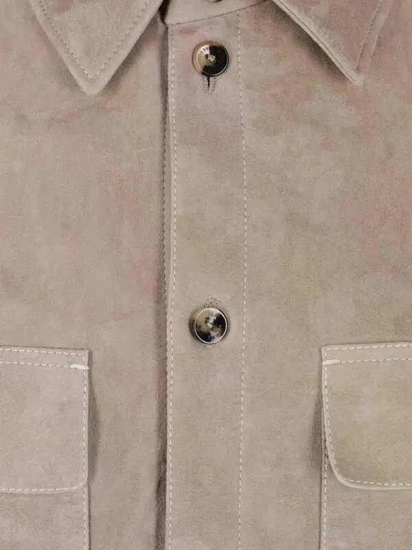 Agnona Patch-pockets Shirt Leather Jacket