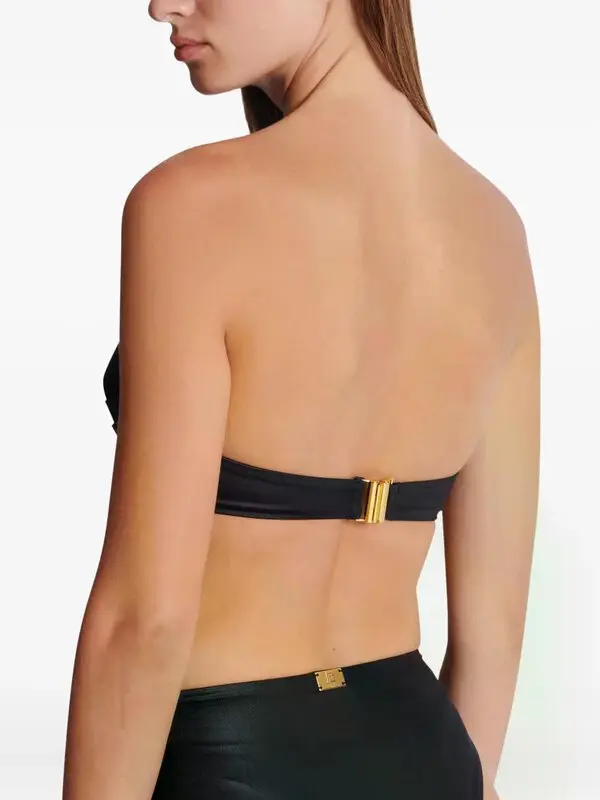 Balmain Ruched Bandeau Bikini