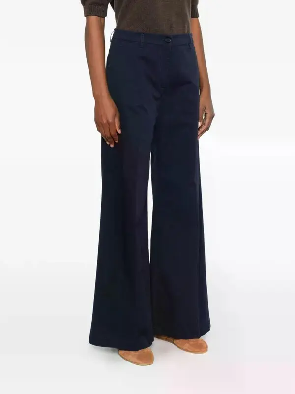 Aspesi Navy Wide-leg Trousers