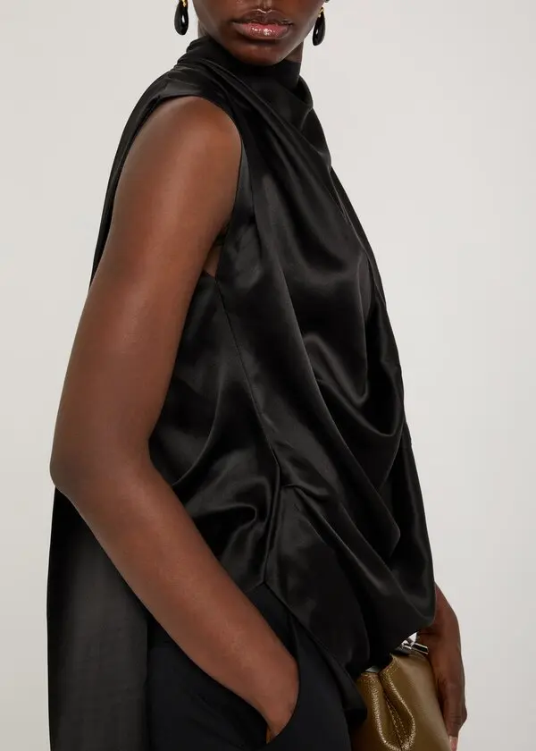 ROKSANDA Vesper Draped Silk Top