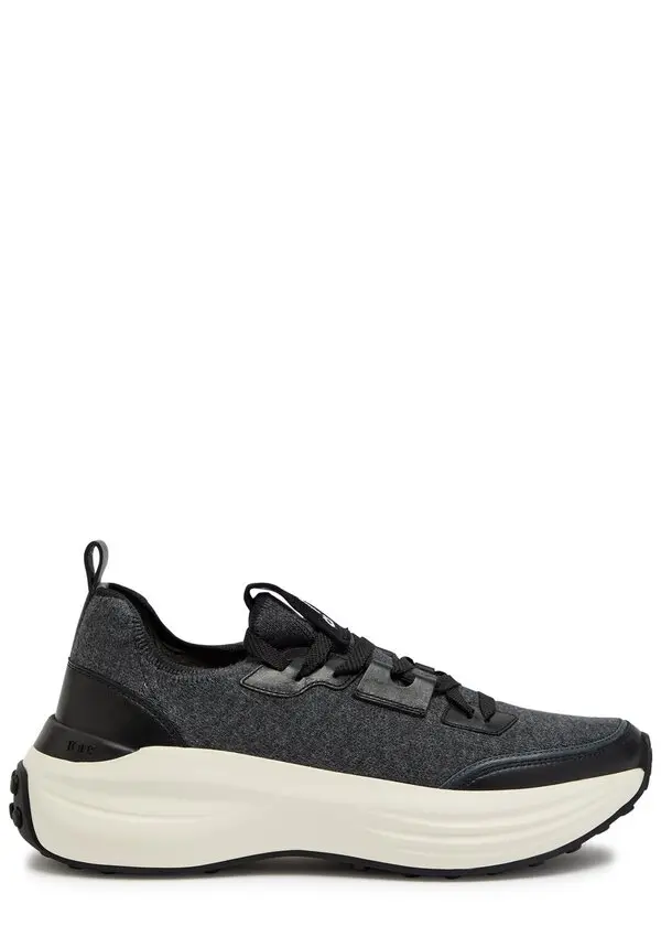 TOD'S Panelled Knit Sneakers - Brown