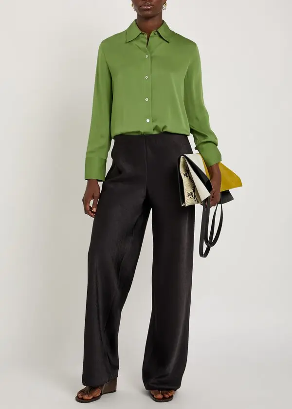 Vince Wide-leg Satin Trousers