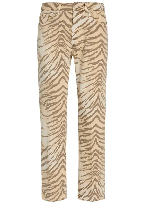 Good American Tiger Print Straight Leg Jeans - Multicoloured