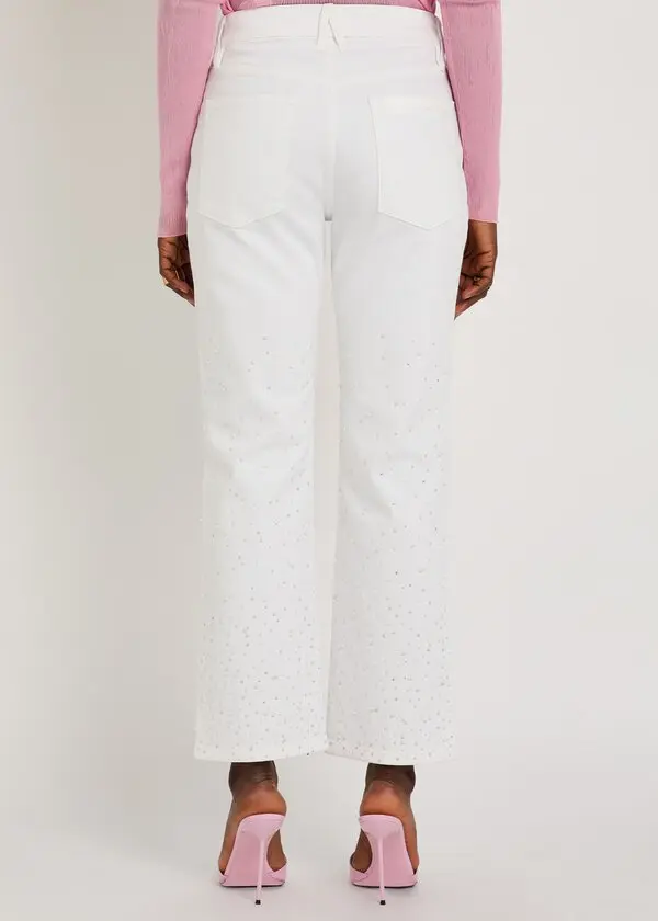 Good American Icon Pearl Embellished Straight-leg Jeans