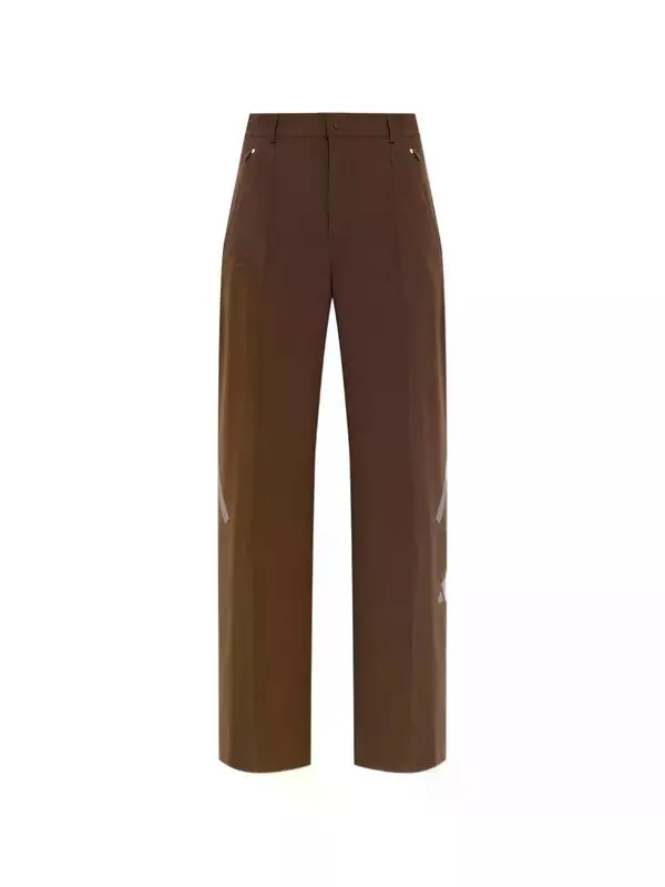 Adidas Logo Detail Wide Leg Trousers - Brown