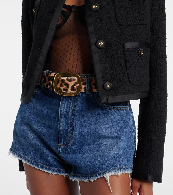 Dolce & Gabbana Leopard Print Calf Hair Belt