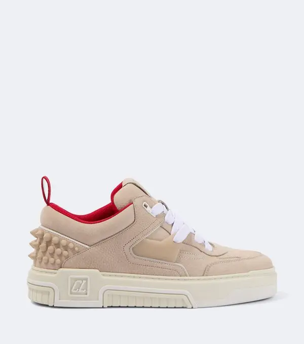CHRISTIAN LOUBOUTIN Astroloubi Leather Sneakers - Beige