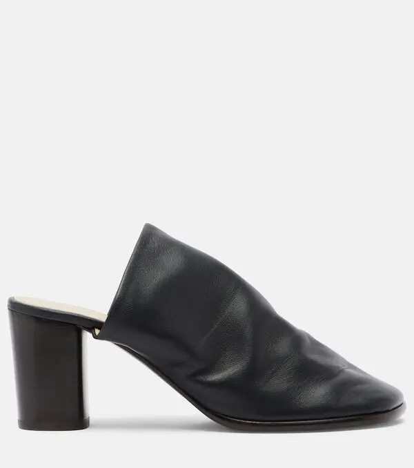 LEMAIRE Glove Leather Mules - Black