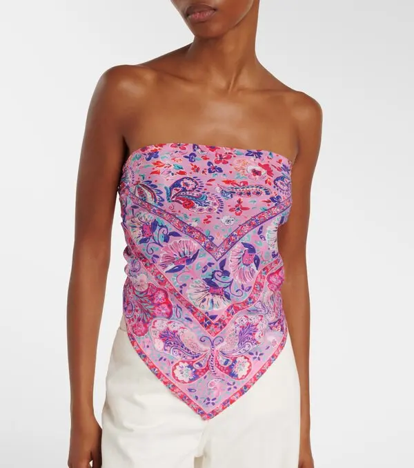 Rixo Menno Printed Silk Top