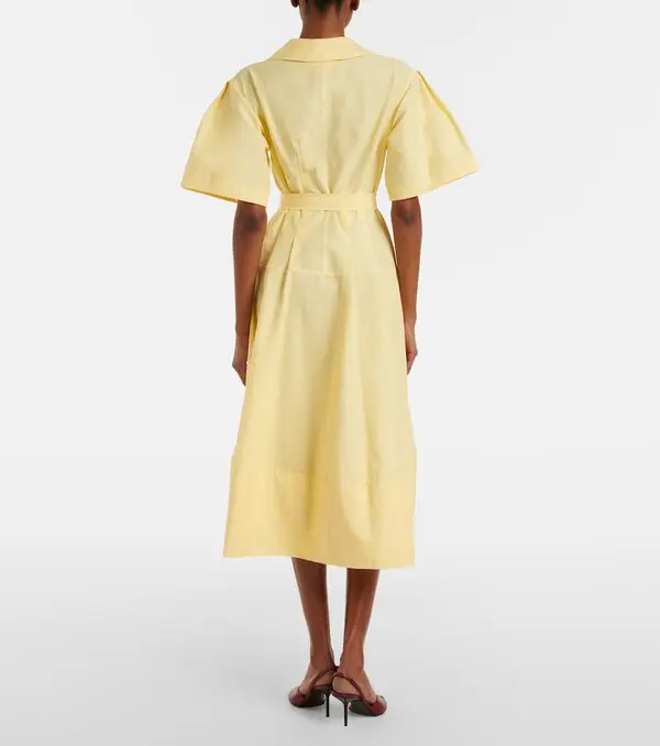 Simkhai Belted Cotton-blend Shirt Dress