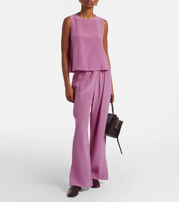 Asceno Loreto Silk Crepe Wide-leg Pants