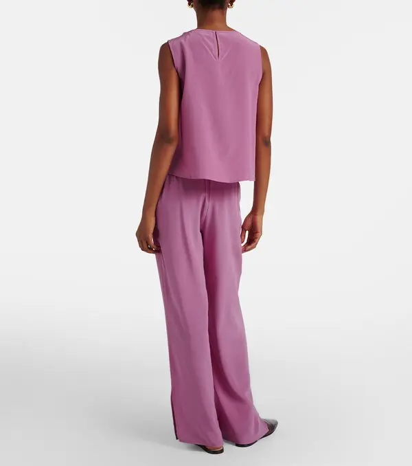 Asceno Loreto Silk Crepe Wide-leg Pants