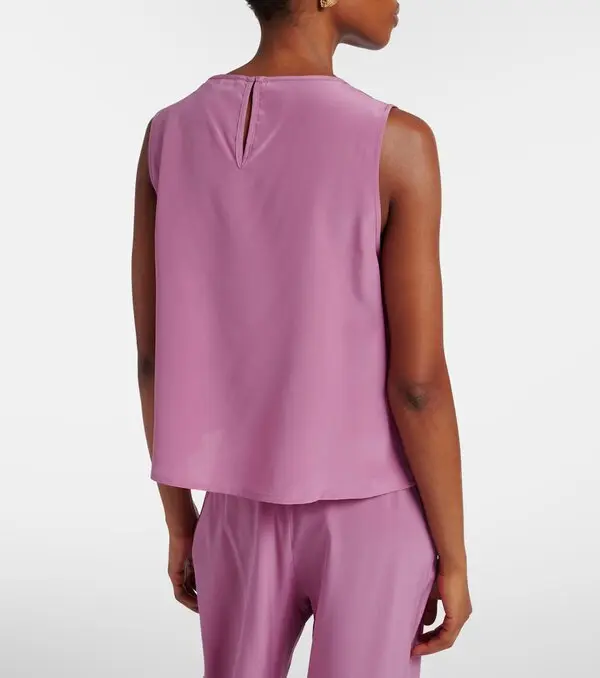 Asceno Sofia Silk Crepe Tank Top