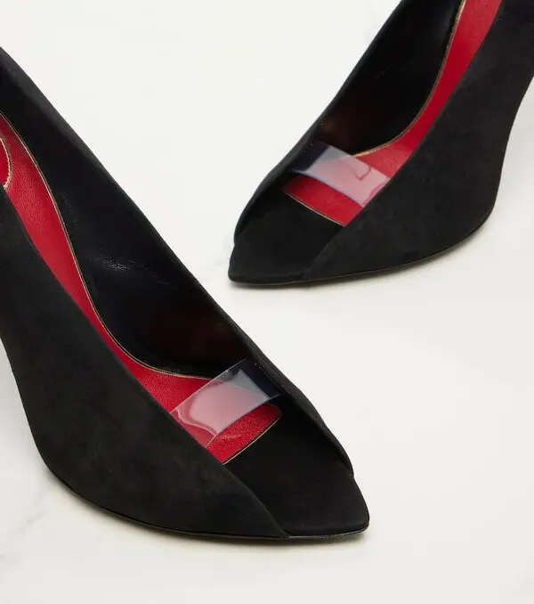 Valentino Garavani Revele Suede Peep-toe Pumps - Black