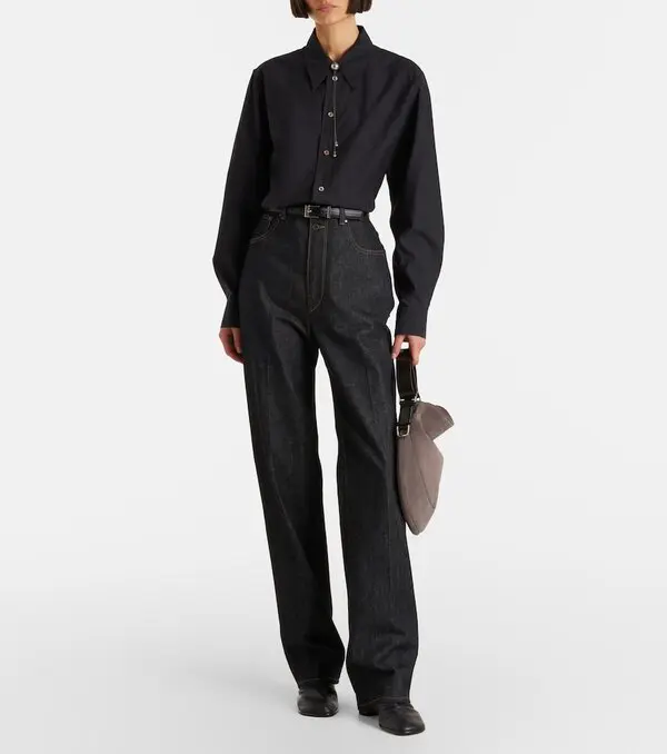 LEMAIRE Medium Suede Shoulder Bag