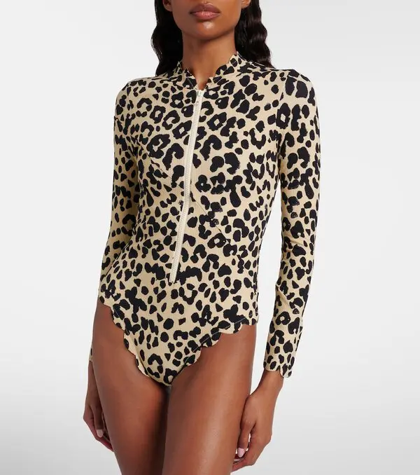 Marysia Northsea Leopard-print Rashguard - Yellow