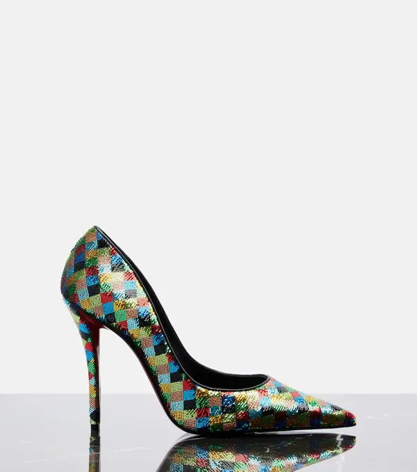 CHRISTIAN LOUBOUTIN Miss Z Sequined Pointed Toe Pumps - Multicoloured