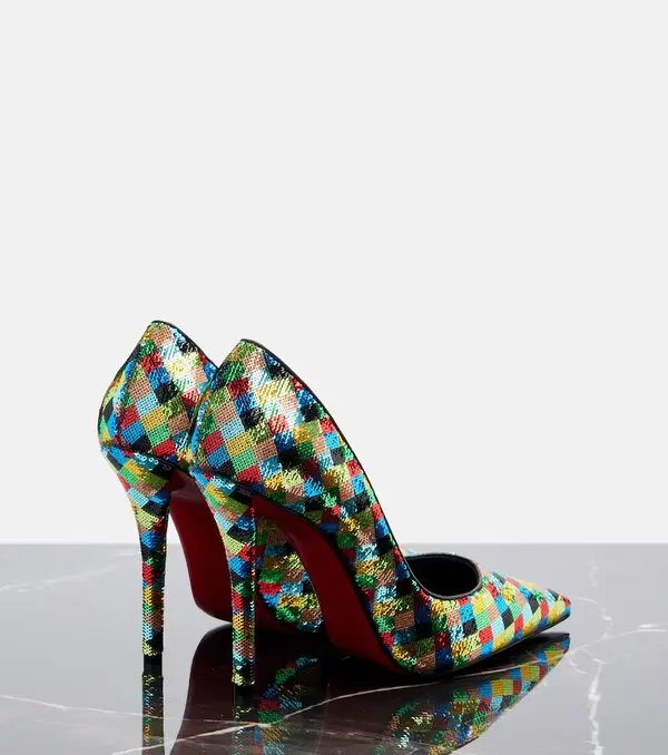 CHRISTIAN LOUBOUTIN Miss Z Sequined Pointed Toe Pumps - Multicoloured