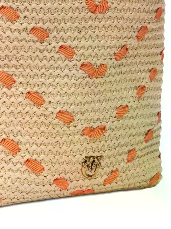 Pinko Raffia Bucket Mini Crossbody Bag