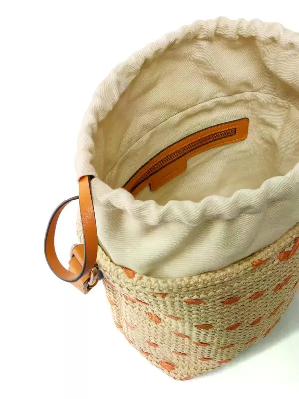 Pinko Raffia Bucket Mini Crossbody Bag