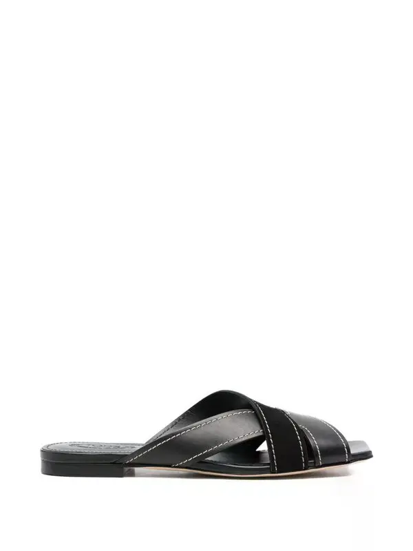 TOD'S Calf Leather Heeled Sandals - Black