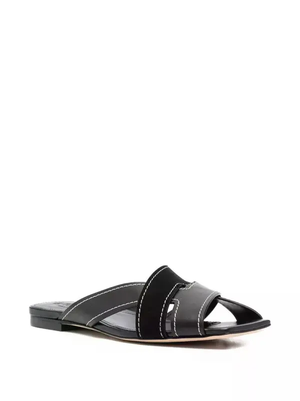 TOD'S Calf Leather Heeled Sandals - Black