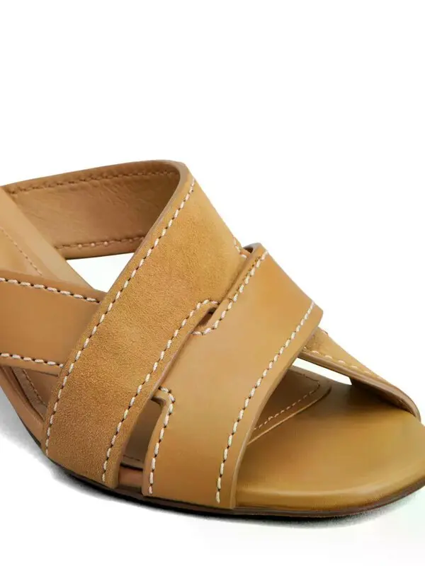 TOD'S Cross Strap Sandals - Brown